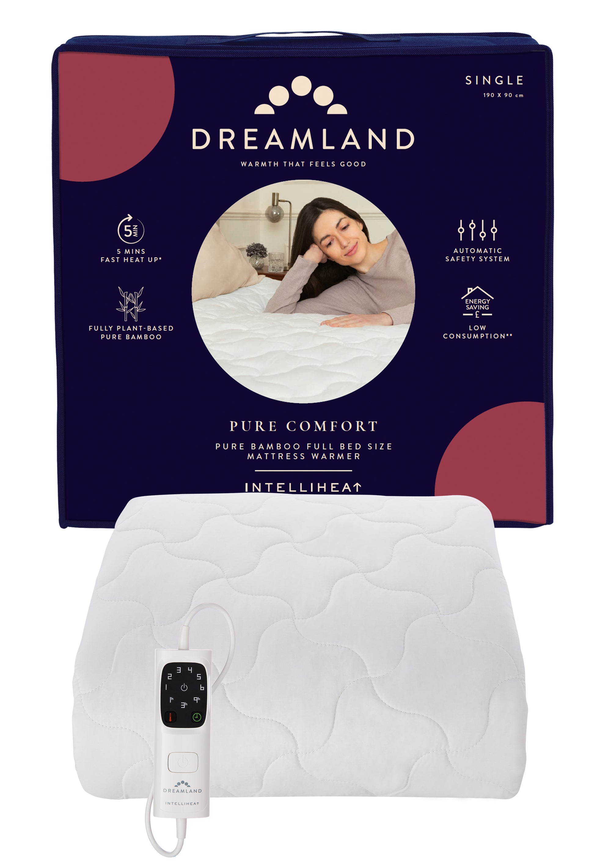 Pure Comfort Bamboo Plant-Based Textile Underblanket Single – DreamlandUK
