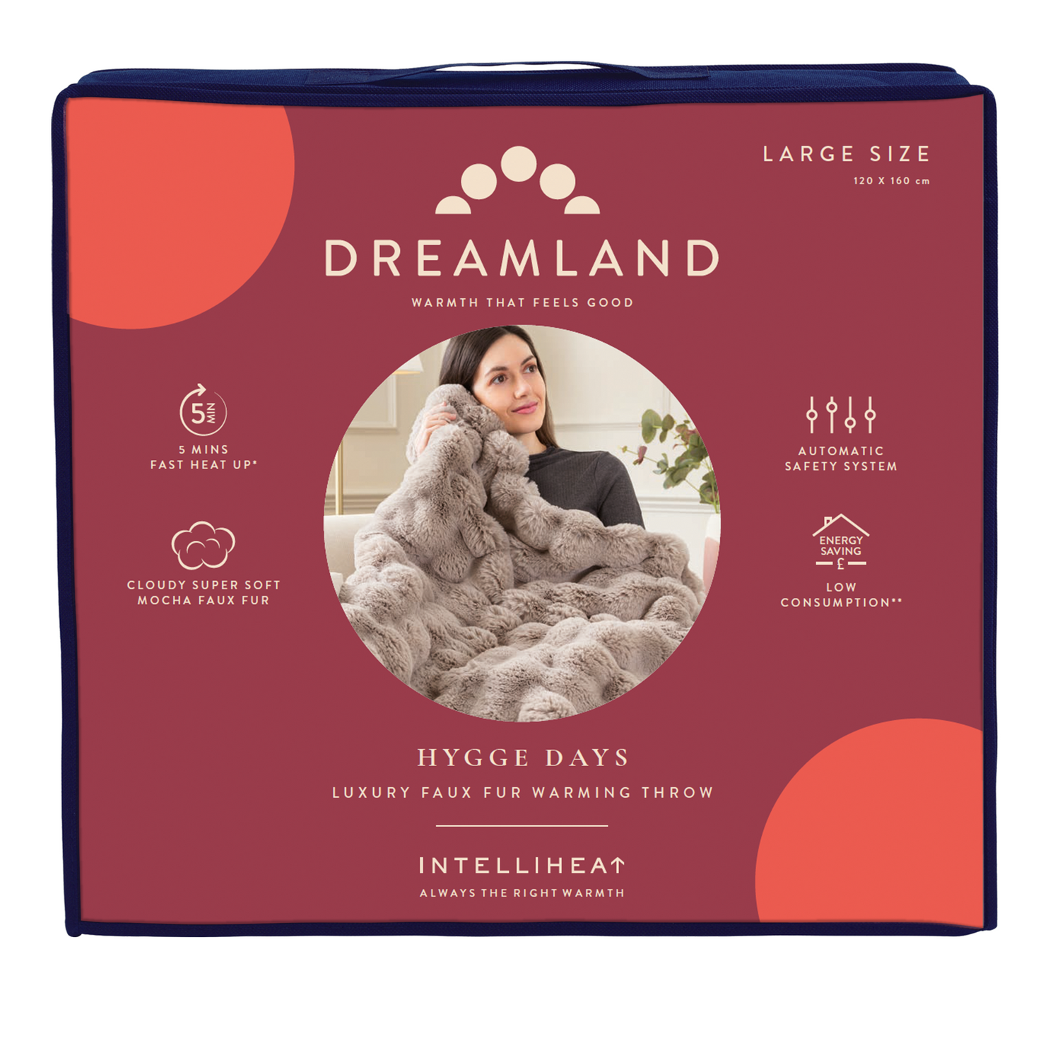 Hygge Days Luxury Faux Fur Warming Throw - Cloudy Supersoft Mocha Faux ...