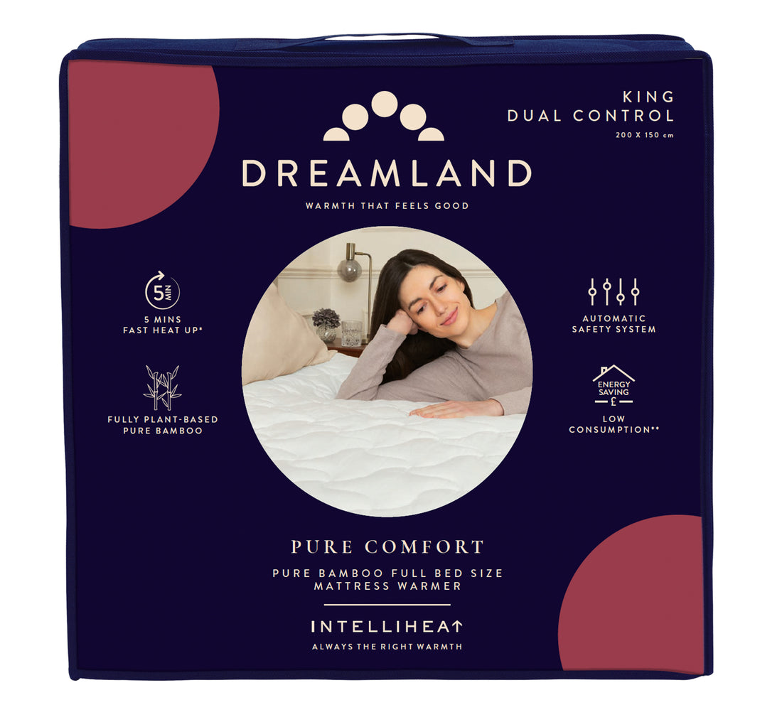 Pure Comfort Bamboo Fully Plant-Based Textile Underblanket King Dual ...
